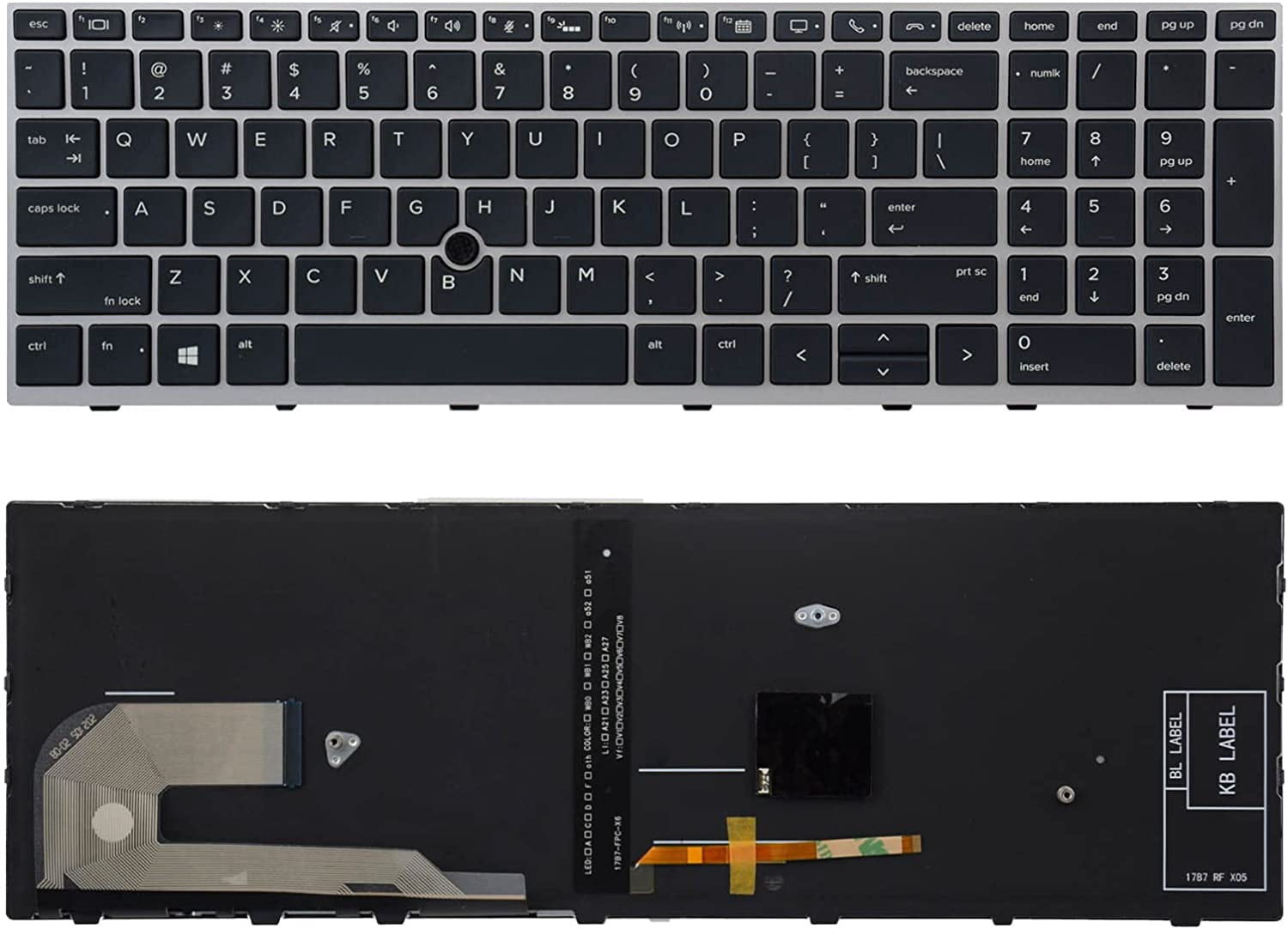 US Black Backlit English Laptop Keyboard for HP Elitebook 850 G5 855 G5 ...