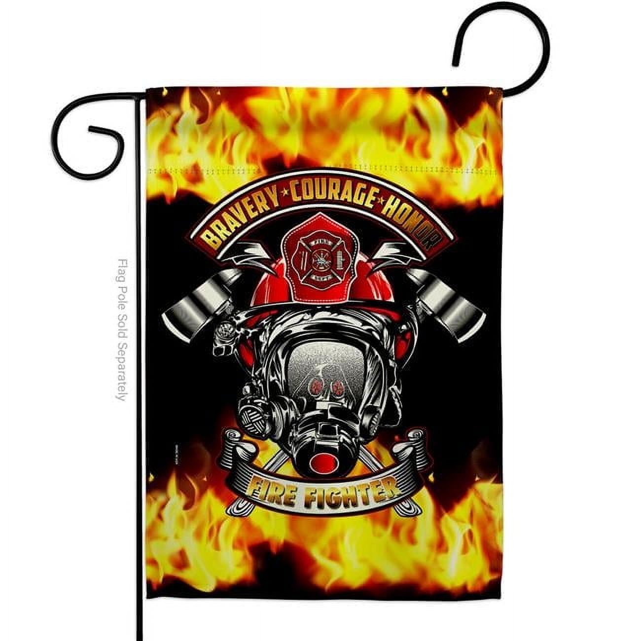 US Brotherhood 13 x 18.5 in. Bravery Firefighter Garden Flag with Armed ...