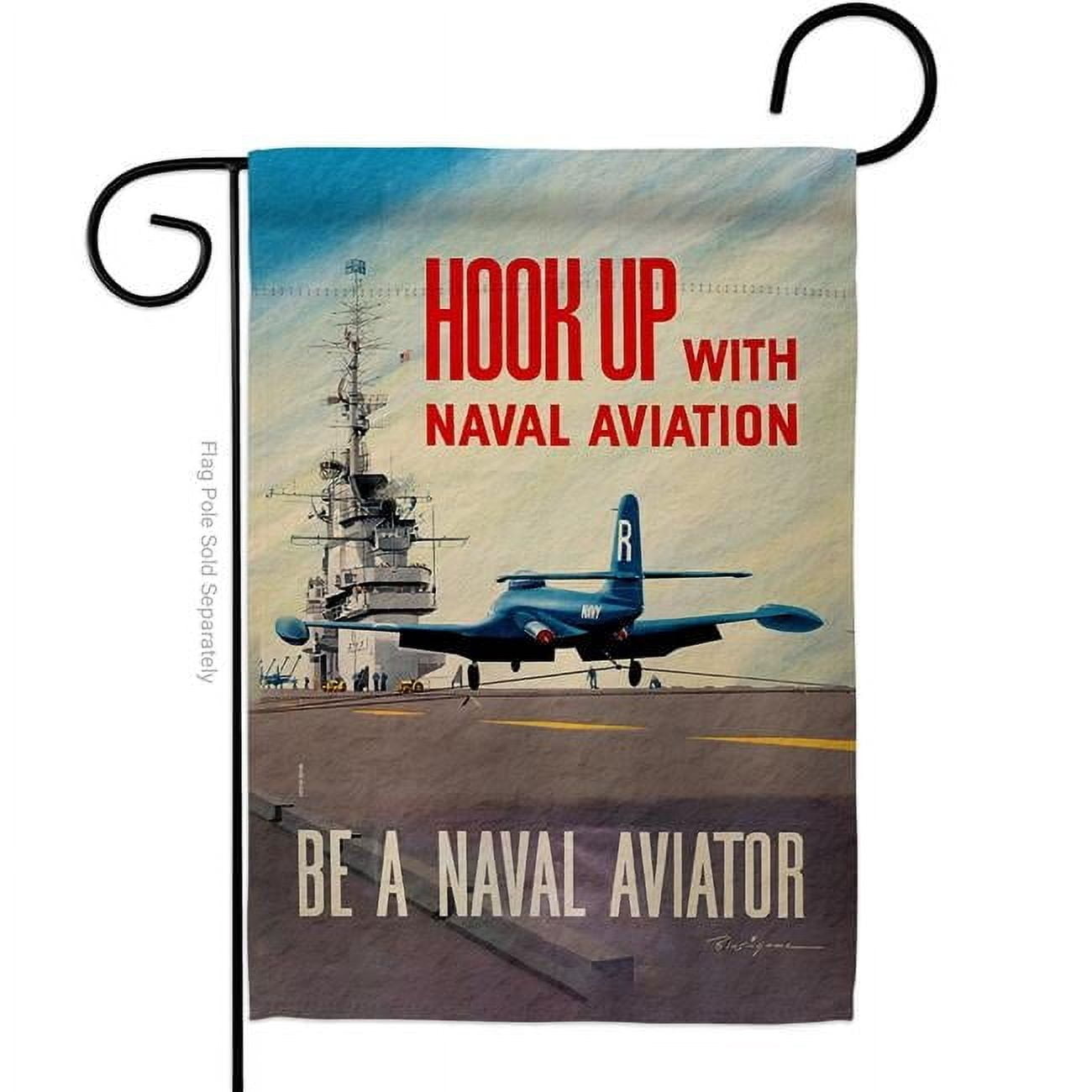 US Brotherhood 13 x 18.5 in. Hook Up Naval Aviation Garden Flag with ...