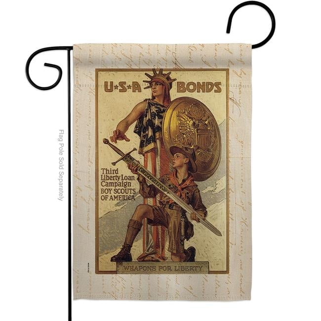 US Brotherhood 13 x 18.5 in. USA Bonds Garden Flag with Armed Forces ...