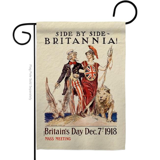 US Brotherhood G183042-BO 13 x 18.5 in. Side by Britannia Garden Flag ...