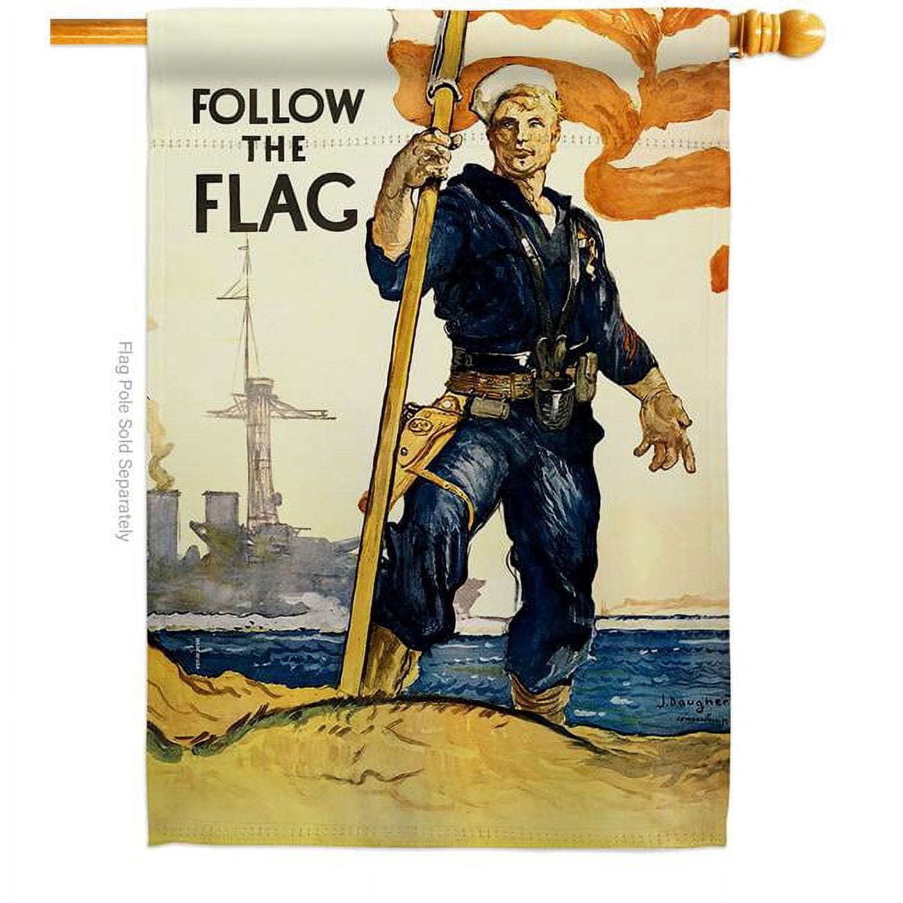 US Brotherhood H183012-BO 28 x 40 in. Follow the House Flag with Armed ...