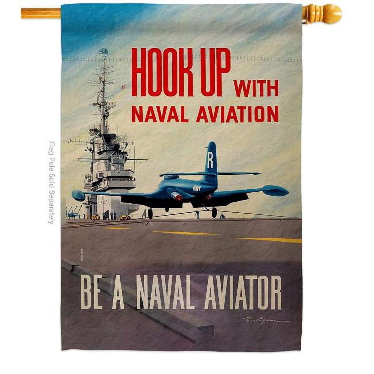 US Brotherhood H183018-BO 28 x 40 in. Hook Up Naval Aviation House Flag ...