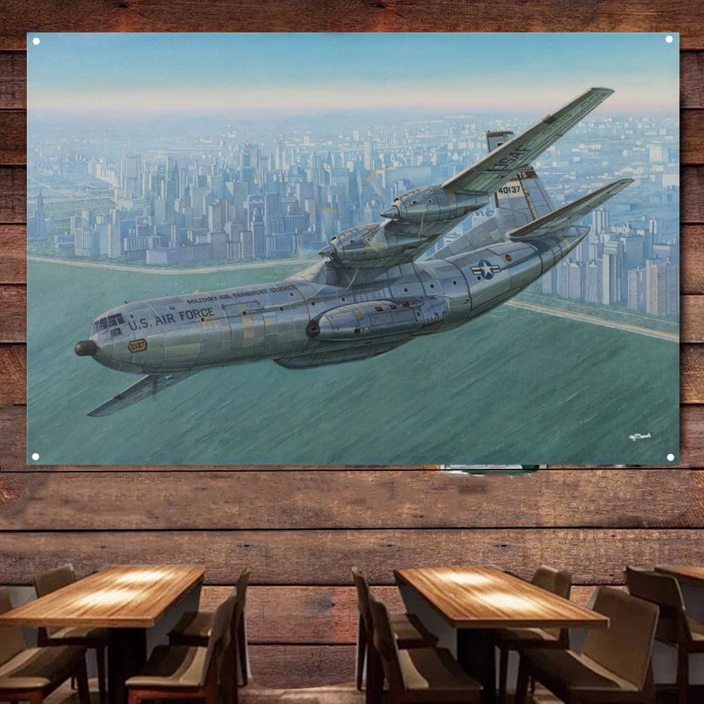 US C-133 Cargomaster Fighter Banner - Air Force Military Wall Art ...