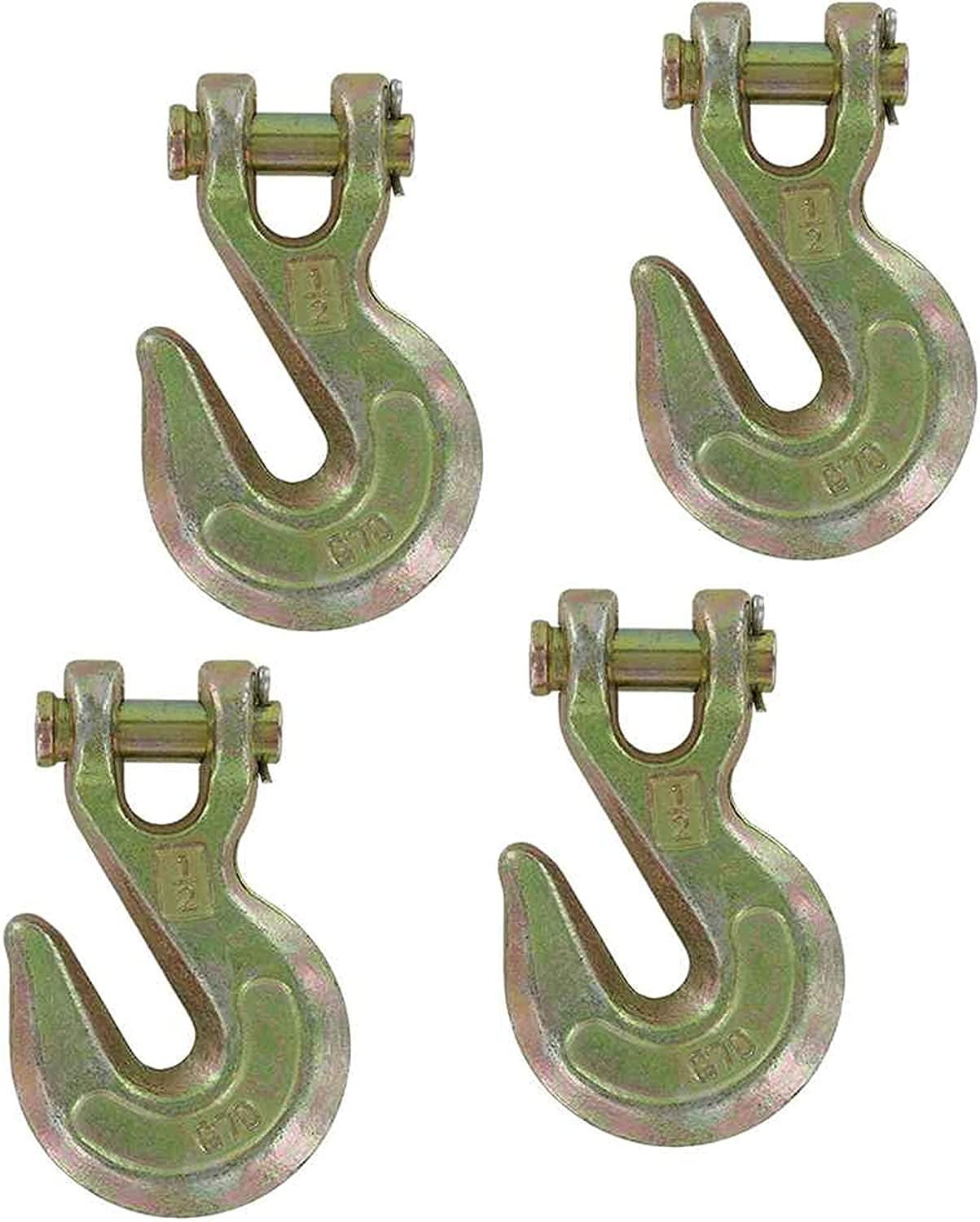US Cargo Control 1/2 Inch Clevis Grab Hooks (4-Pack), Grade 70 Clevis ...