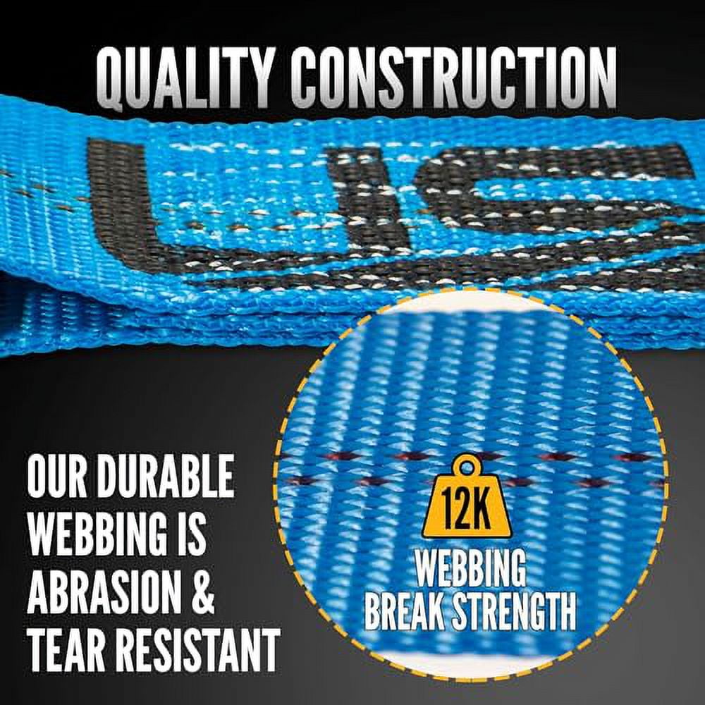 US Cargo Control 2 Inch x 18 Foot Ratchet Straps with Wire Hooks (4 ...