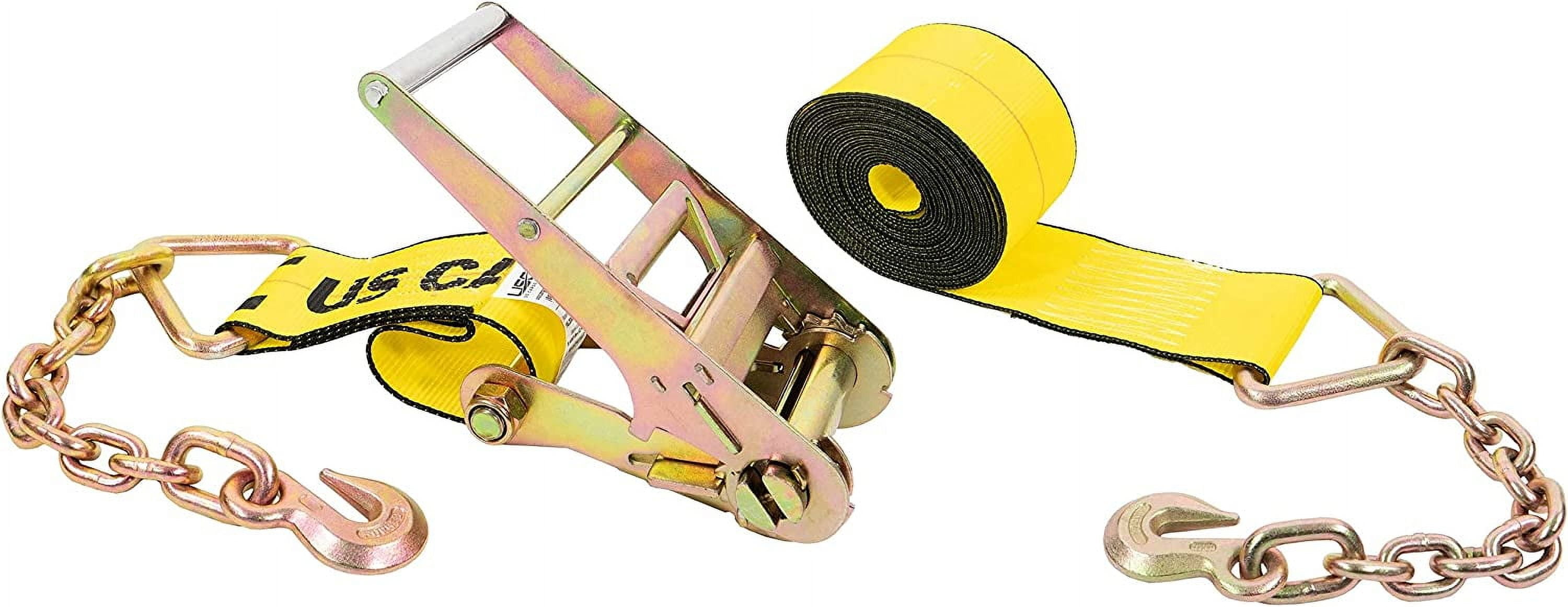 US Cargo Control 4 Inch Chain Ratchet Straps, 4 Inch x 30 Foot, Heavy ...