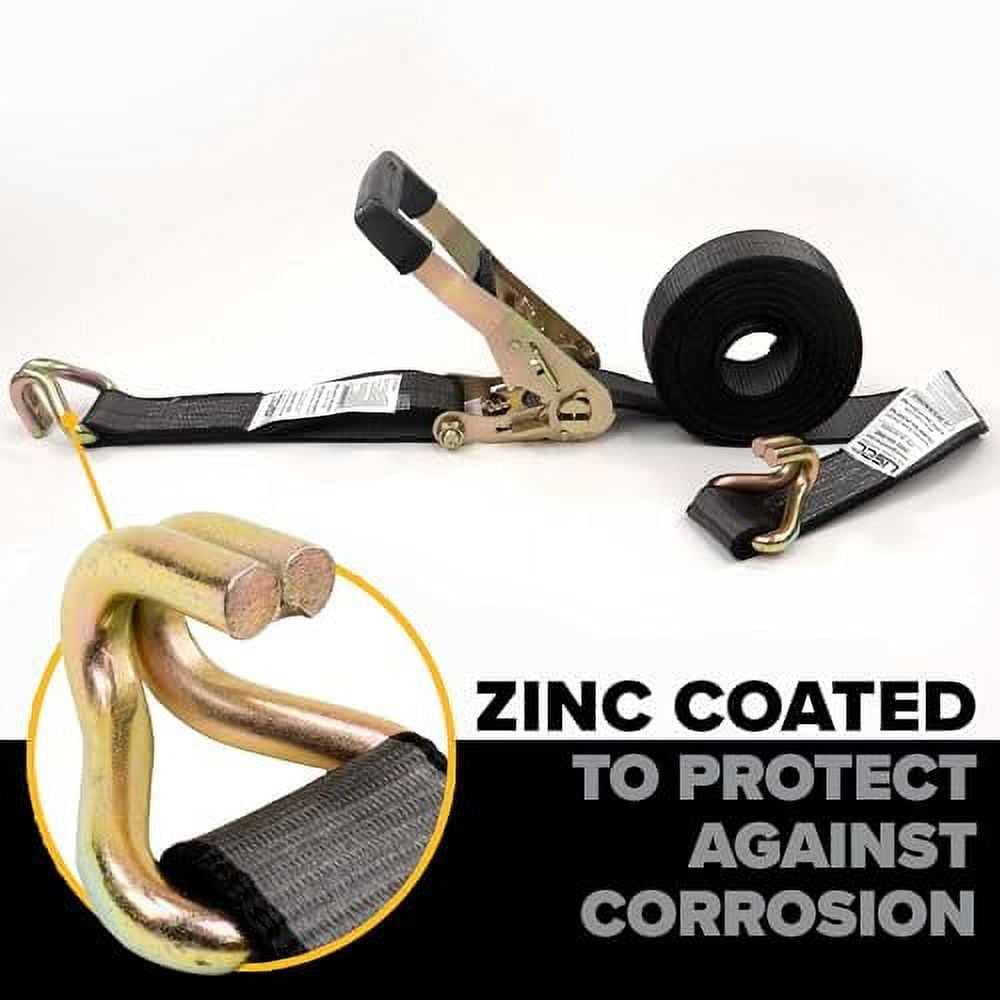 US Cargo Control Blackline Ratchet Straps Heavy Duty (2-Pack), 2 Inch x ...