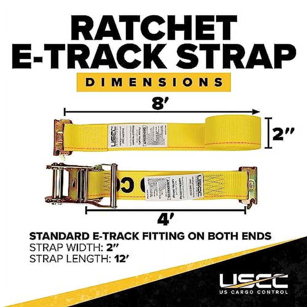 US Cargo Control E-Track Ratchet Straps (8-Pack), 4,400 LBS Break ...