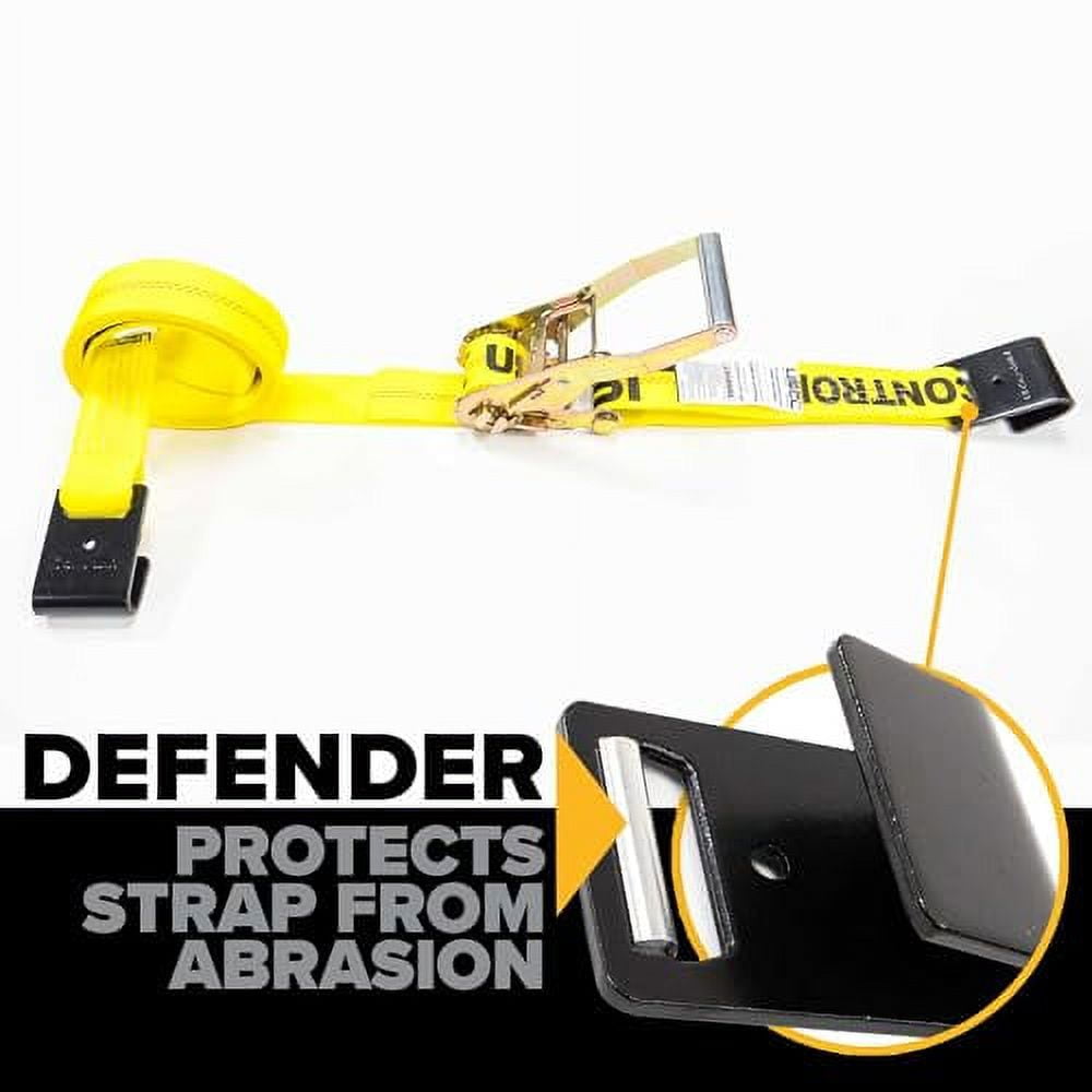 US Cargo Control Flat Hook Ratchet Straps, 2 Inch X 30 Foot, Yellow ...