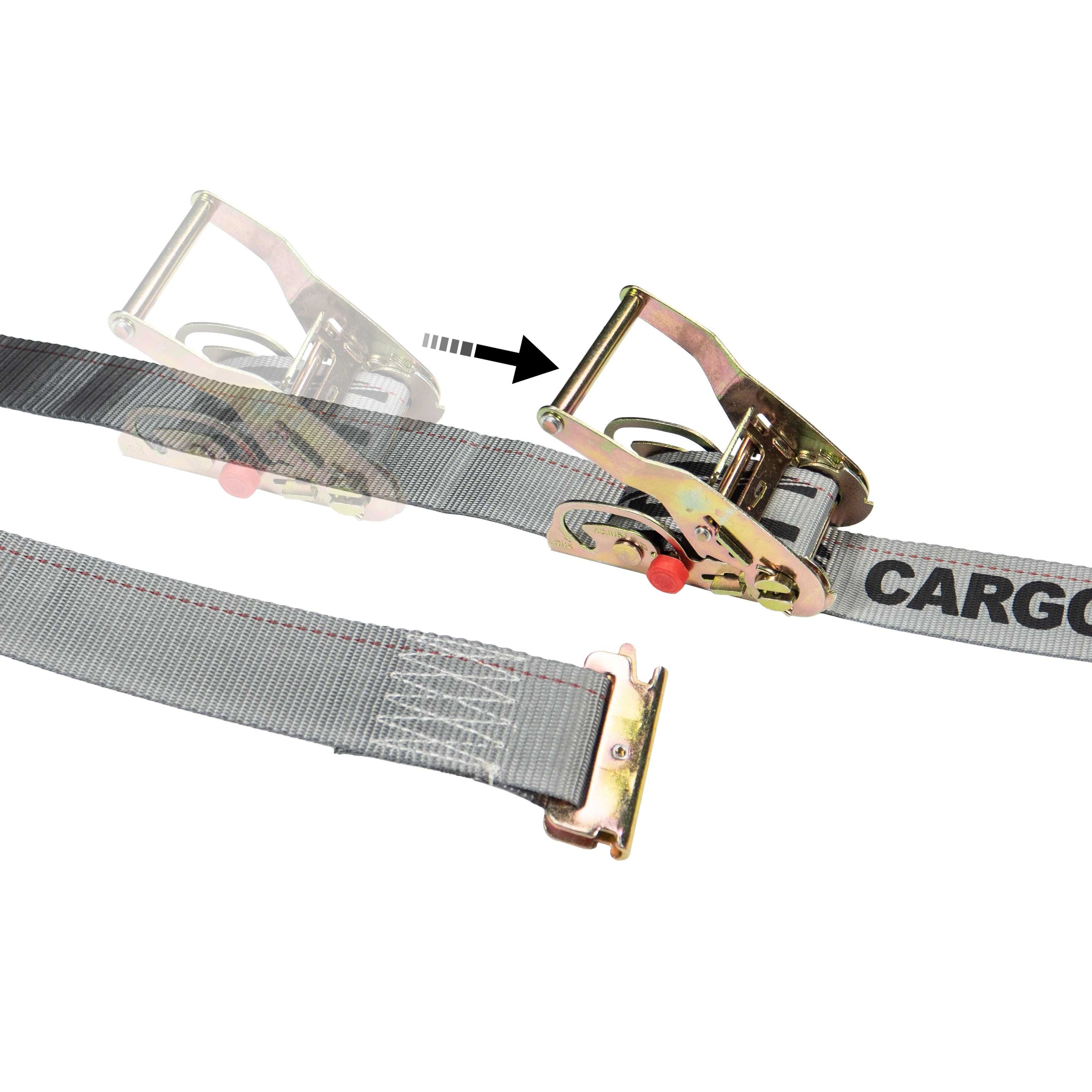 US Cargo Control Sliding E Track Ratchet Strap - 2-Inch x 16-Foot Gray E Track Strap - Spring E ...