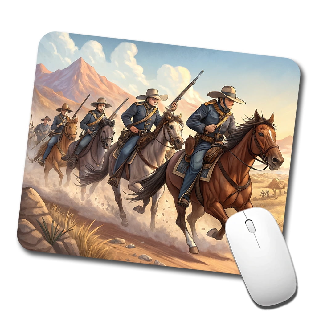 US Cavalry Charge Cowboy Western Old West Mouse Pad Low Profile Gaming ...