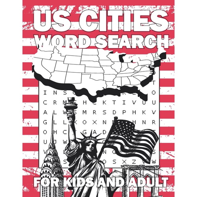US Cities Word Search For Kids And Adult : Word Search Puzzle Book Of ...