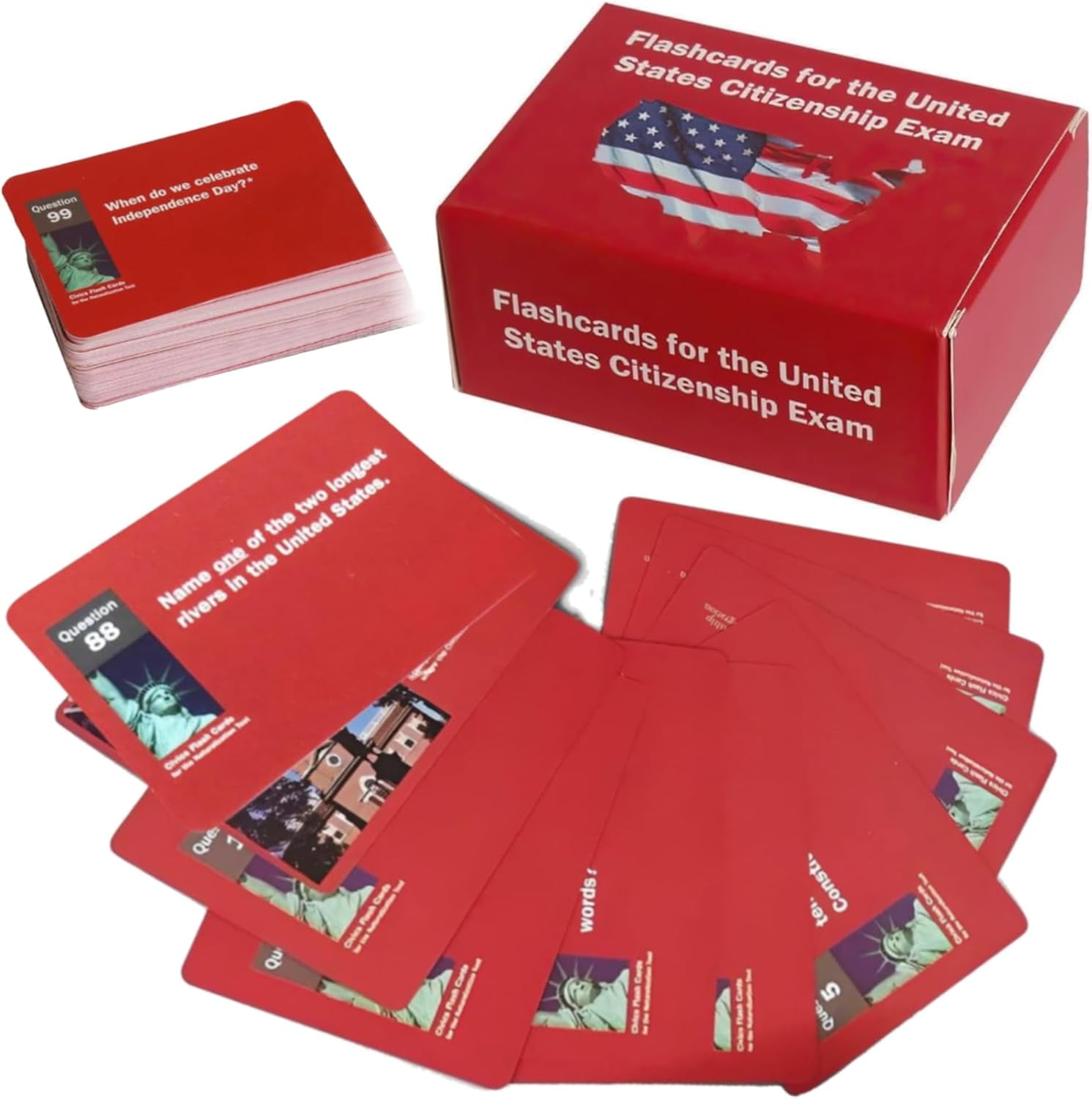 US Citizen Test Flash Cards, Flashcards for The United States ...