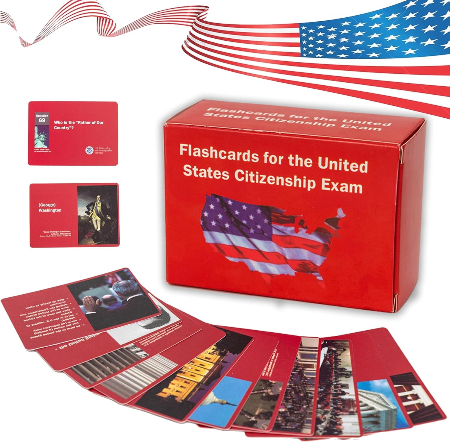 US Civic Test Flash Card 2025-100 USCIS Citizenship Flash Card ...