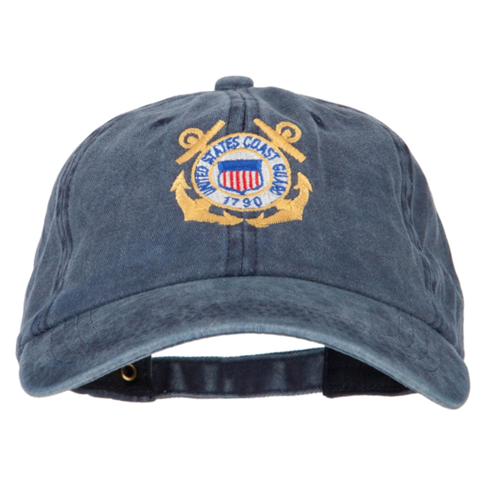 US Coast Guard Anchors Logo Embroidered Washed Cotton Cap - Navy OSFM ...