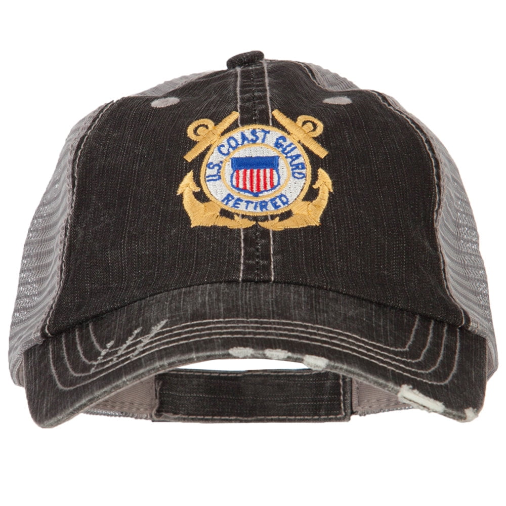 US Coast Guard Anchors Retired Embroidered Low Profile Cotton Mesh Cap ...