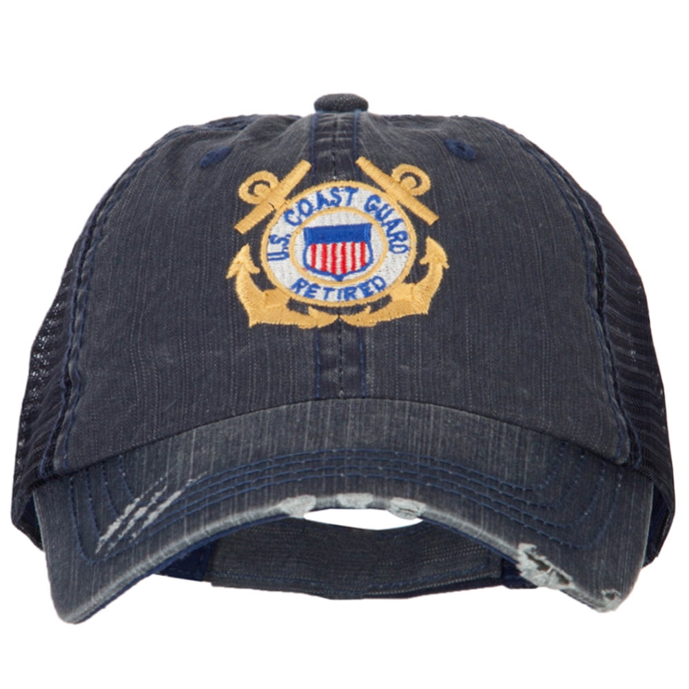 US Coast Guard Anchors Retired Embroidered Low Profile Cotton Mesh Cap ...