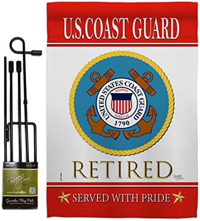 US Coast Guard Garden Flag Set with Stand Armed Forces USCG Semper ...