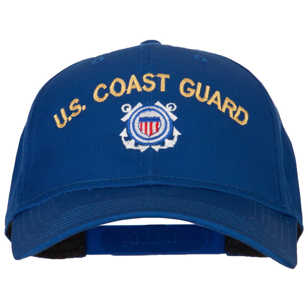 US Coast Guard Logo Embroidered Solid Cotton Pro Style Cap - Royal OSFM ...