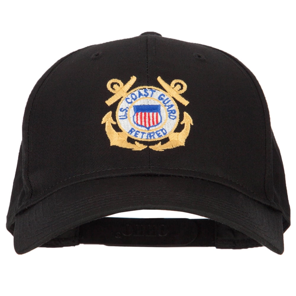 US Coast Guard Retired Anchors Embroidered Solid Cotton Pro Style Cap ...