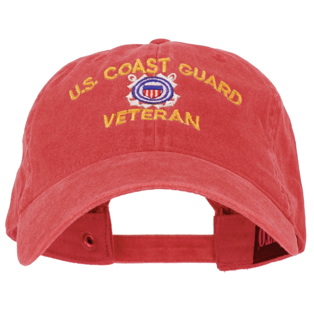 US Coast Guard Veteran Embroidered Washed Cap - Red OSFM - Walmart.com