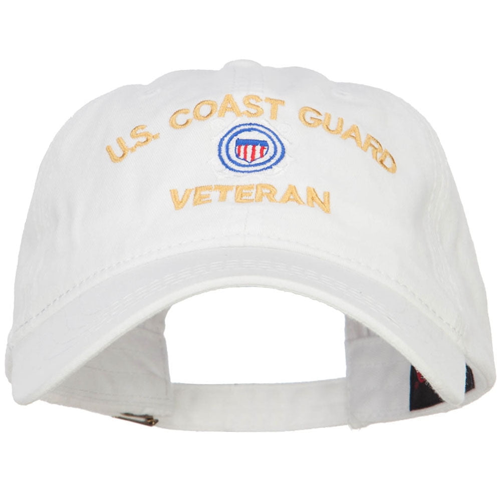 US Coast Guard Veteran Embroidered Washed Cap - White OSFM - Walmart.com