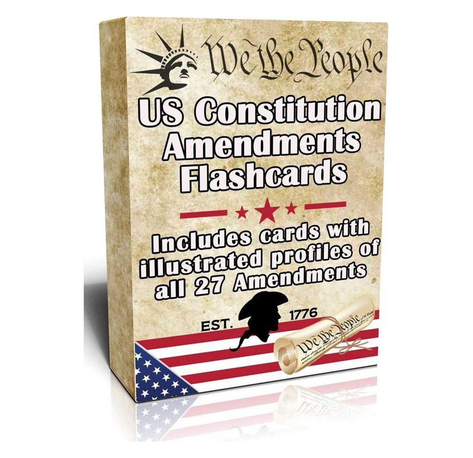 US Constitution Amendments Study Flash Cards. Illustrated Pocket Box ...
