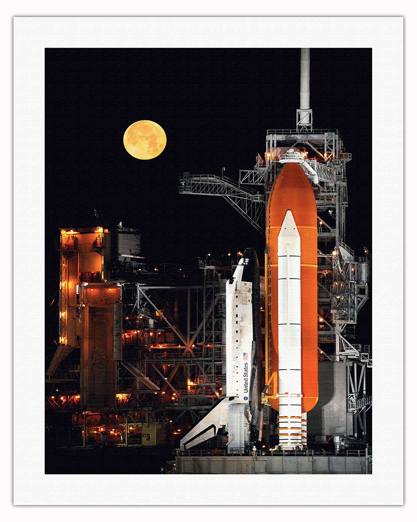 US Discover Space Shuttle Prelaunch with Full Moon March 11, 2009 ...
