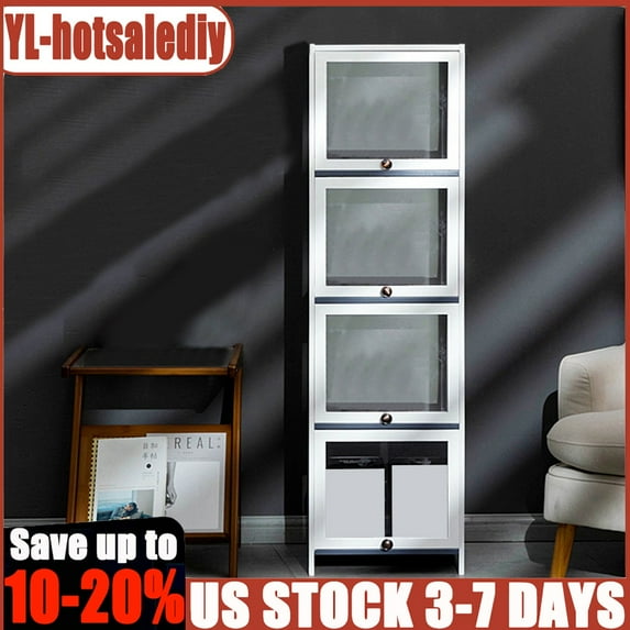 US Display Case Bamboo Minifigures Model Collection Cabinet Storage ...