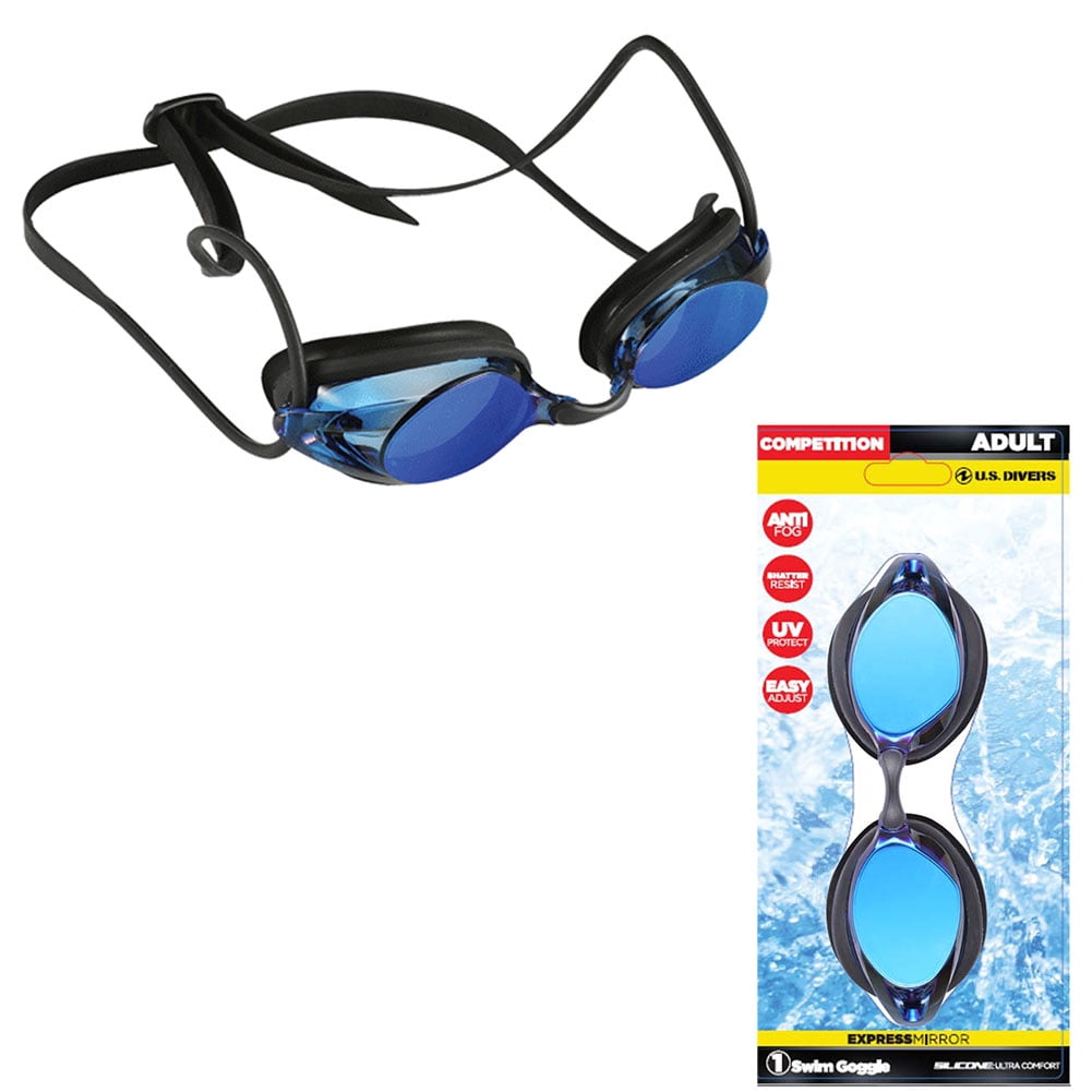 US Divers Adult Express Goggle Black W/Blue Mirror Lens - Walmart.com