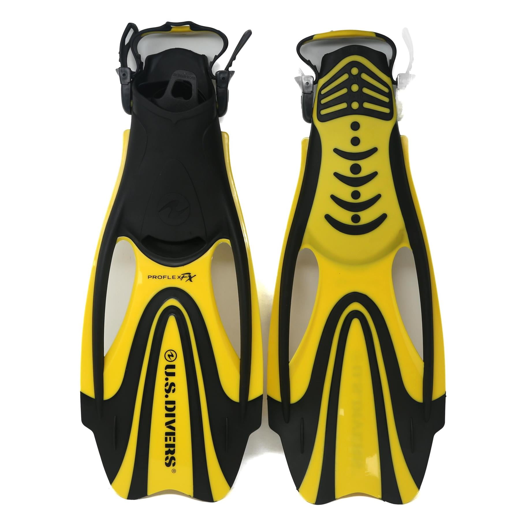 U.S. Divers ProFlex FX Adult Fins, Yellow and Black, Size Medium ...