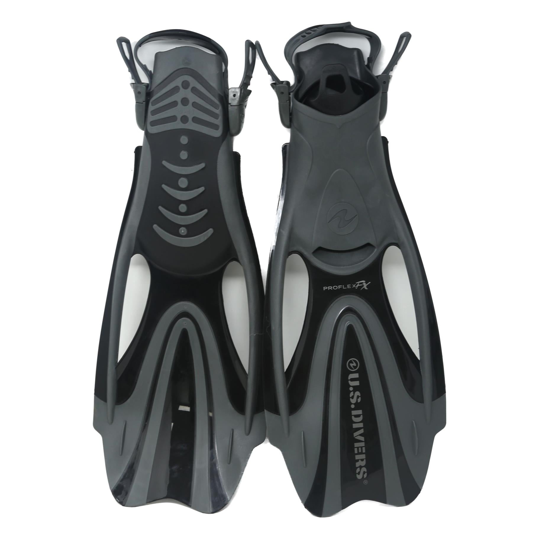 US Divers Proflex FX Adult Fins Gray & Black Size Large - Walmart.com