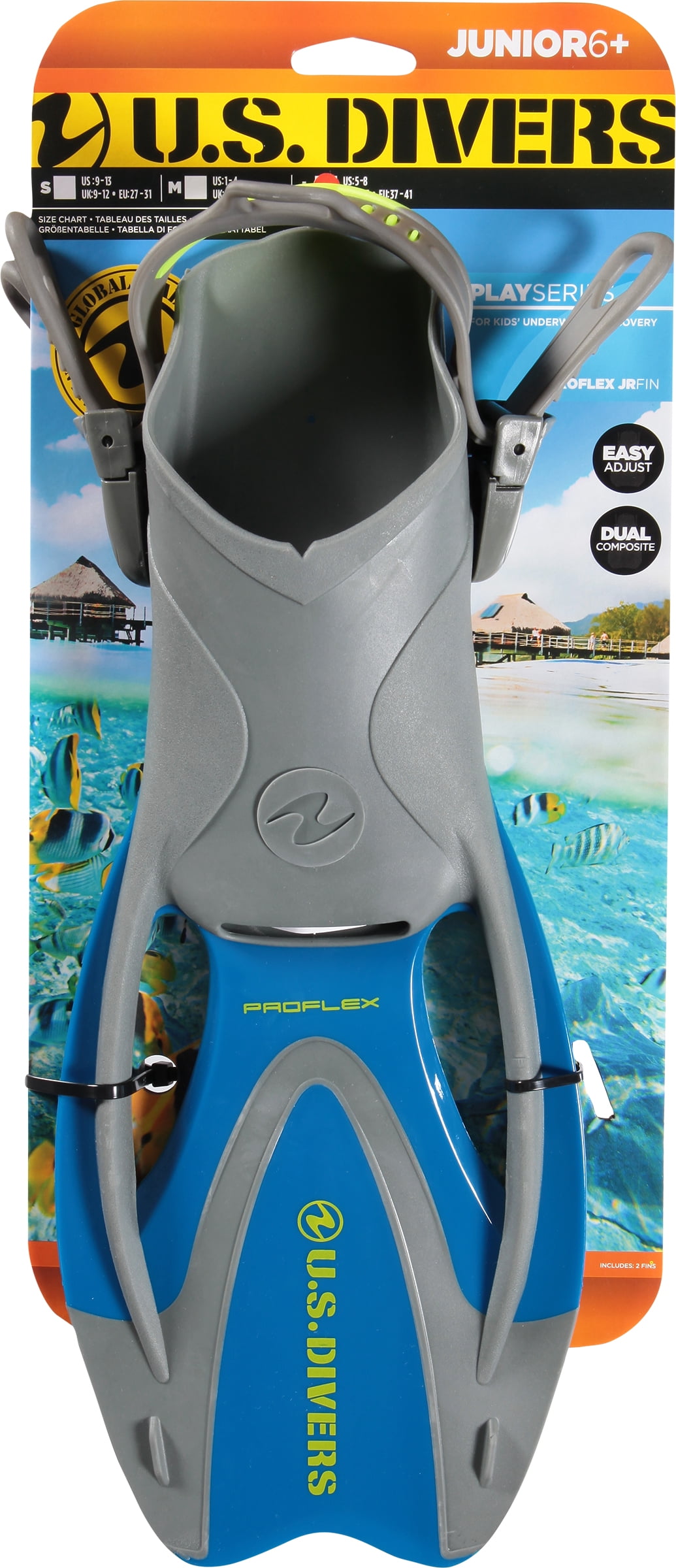 US Divers U S Diver's Proflex Jr. Open Heel Fins - Walmart.com