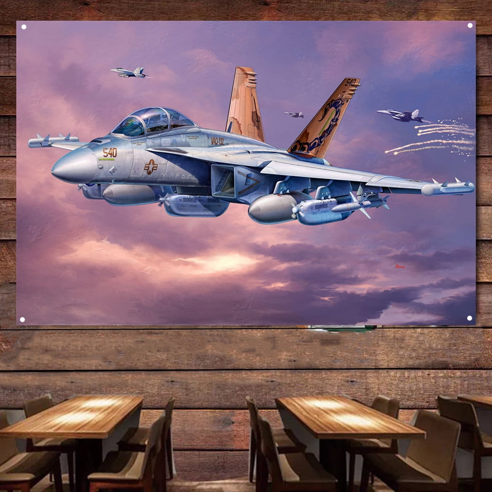 US EA-18G Growler Fighter Jet Poster Wall Charts - Aviation Military ...