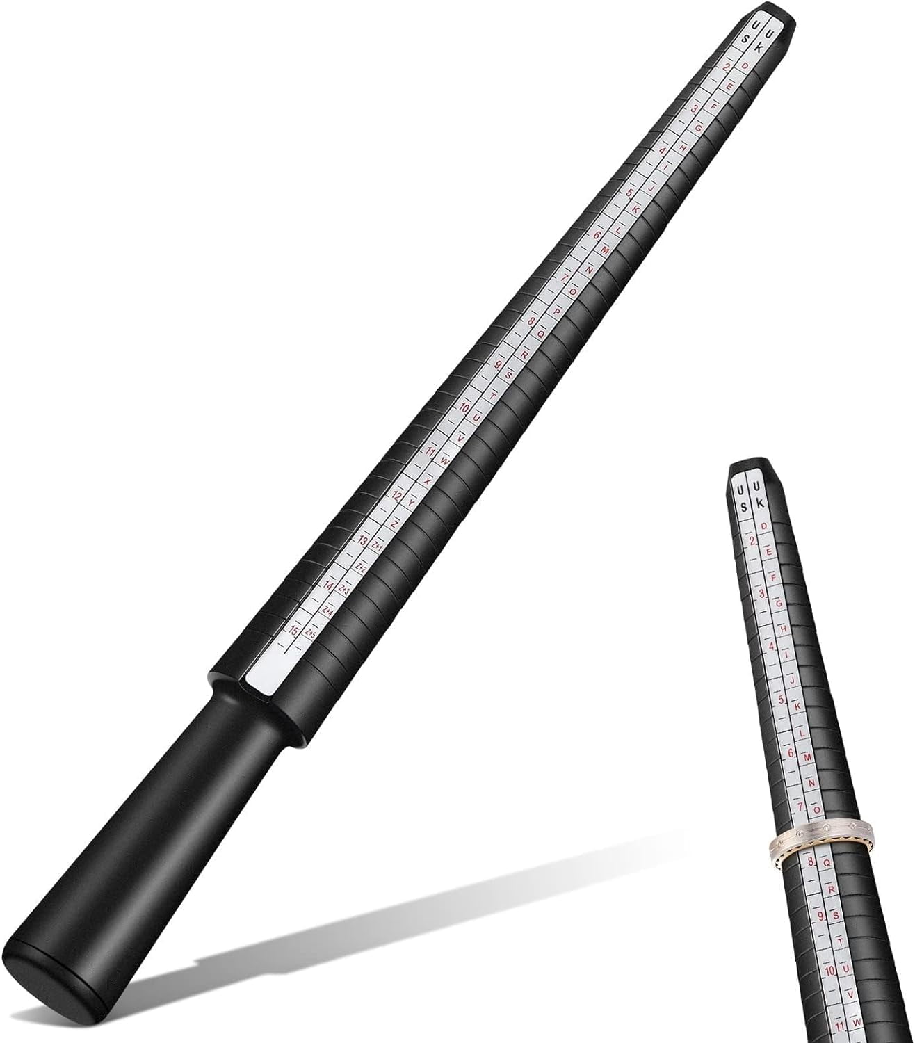 US EU Standard Ring Sizer Mandrel Stick Finger Gauge Ring Measuring ...