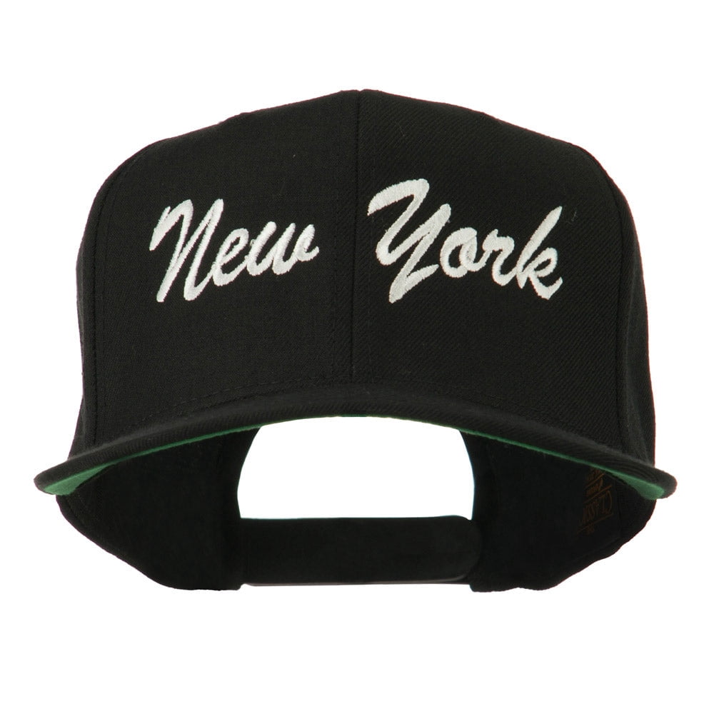 US Eastern State New York Embroidered Snapback Cap - Black OSFM ...