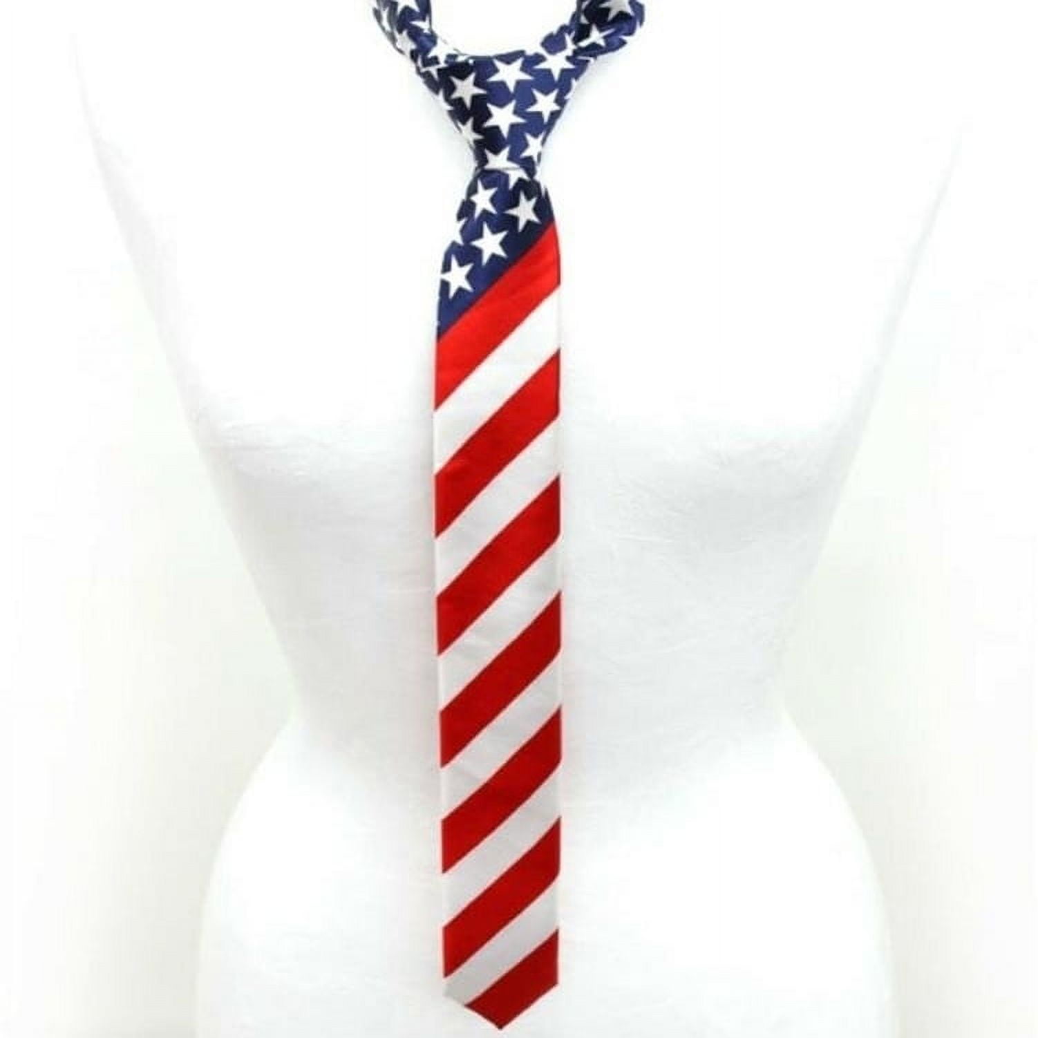 US FLAG Patriotic TIE Polyester Slim Unisex necktie USA - New with box ...