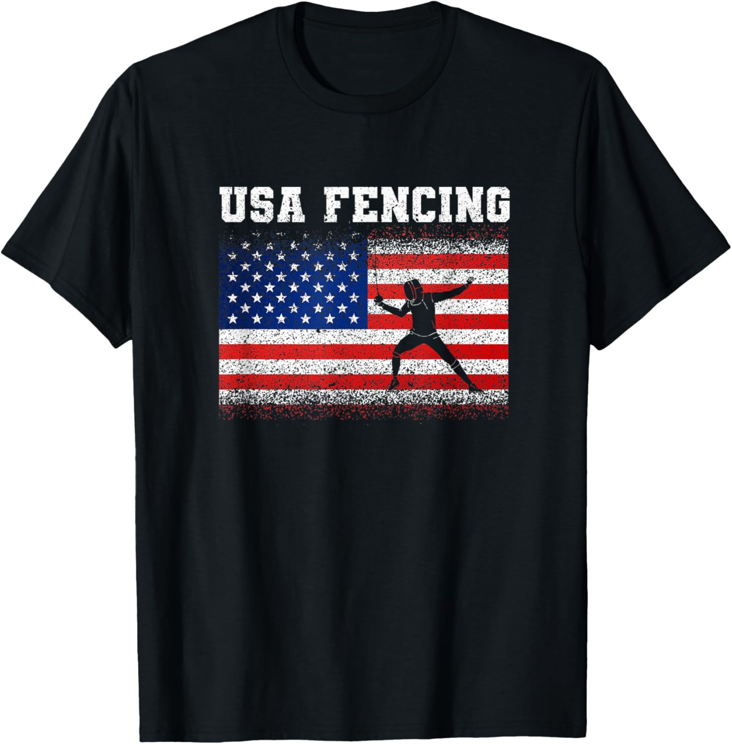 US Fencing Team Sports American Flag USA Fencers Epee Fencer T-Shirt ...