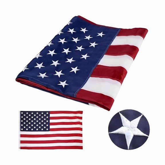 Costway 3'x5' FT American Flag, Embroidered Stars, Sewn Stripes ...