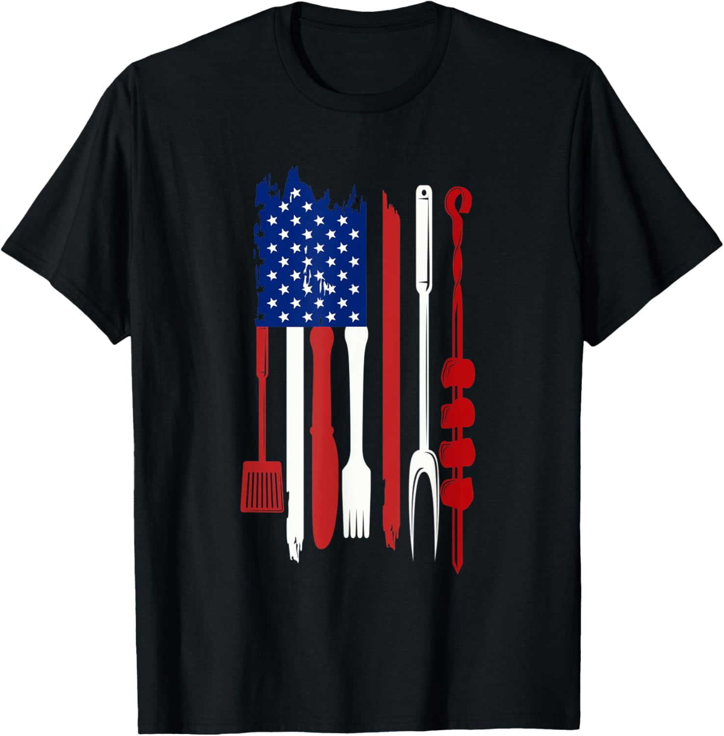 US Flag BBQ Barbecue Grilling Fathers Day Memorial Day T-Shirt ...