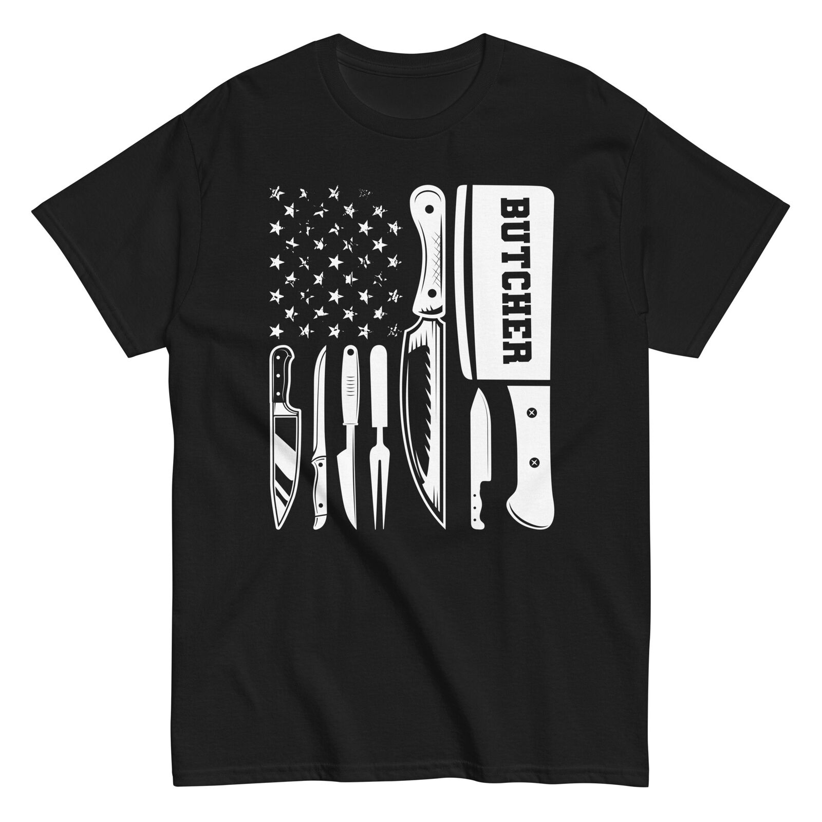 Pre-Owned US Flag Butcher Men's T-Shirt Patriotic Gift Idea For Butcher ...