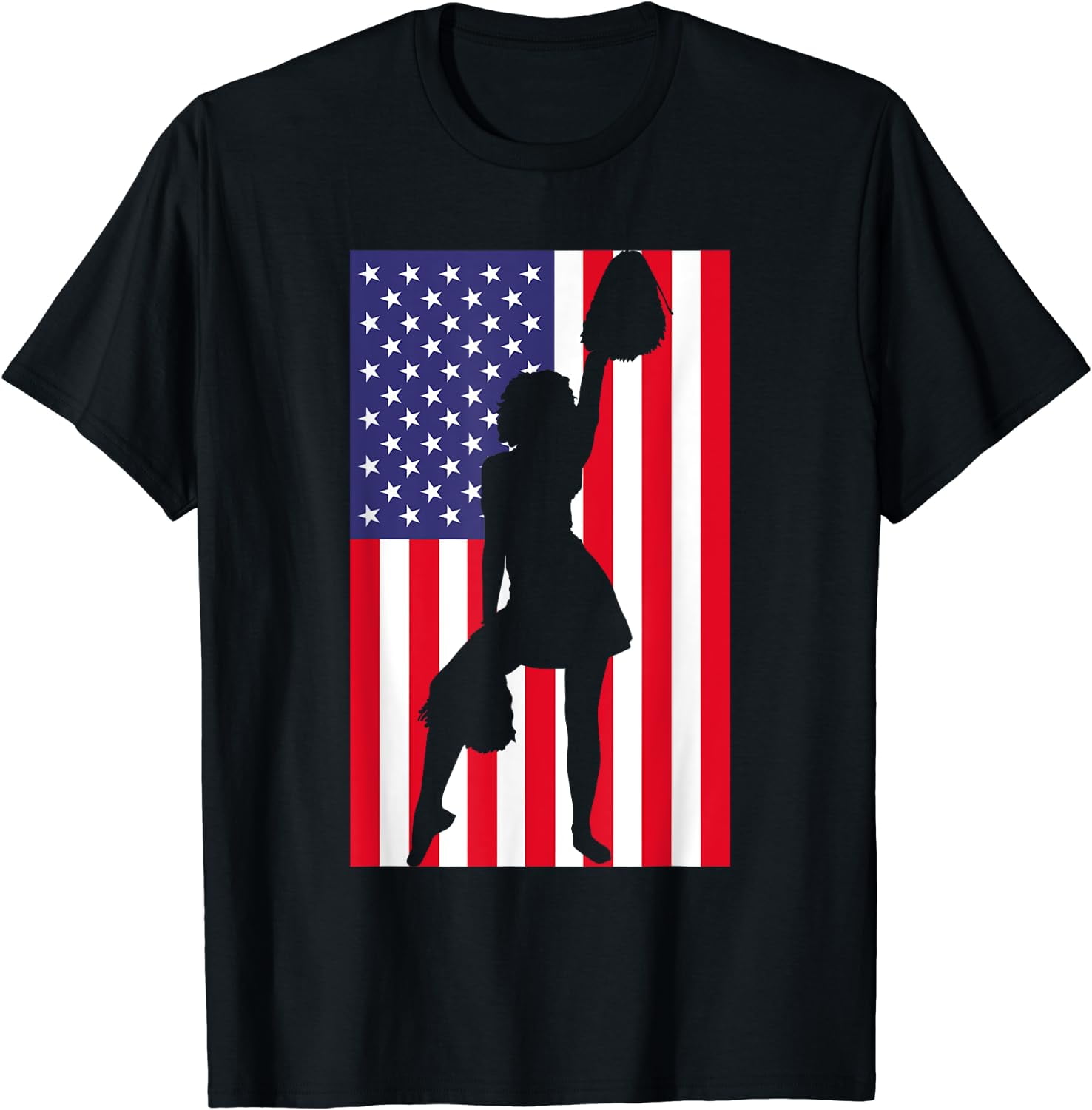US Flag Cheering American Cheerleading Patriotic Cheerleader T-Shirt ...