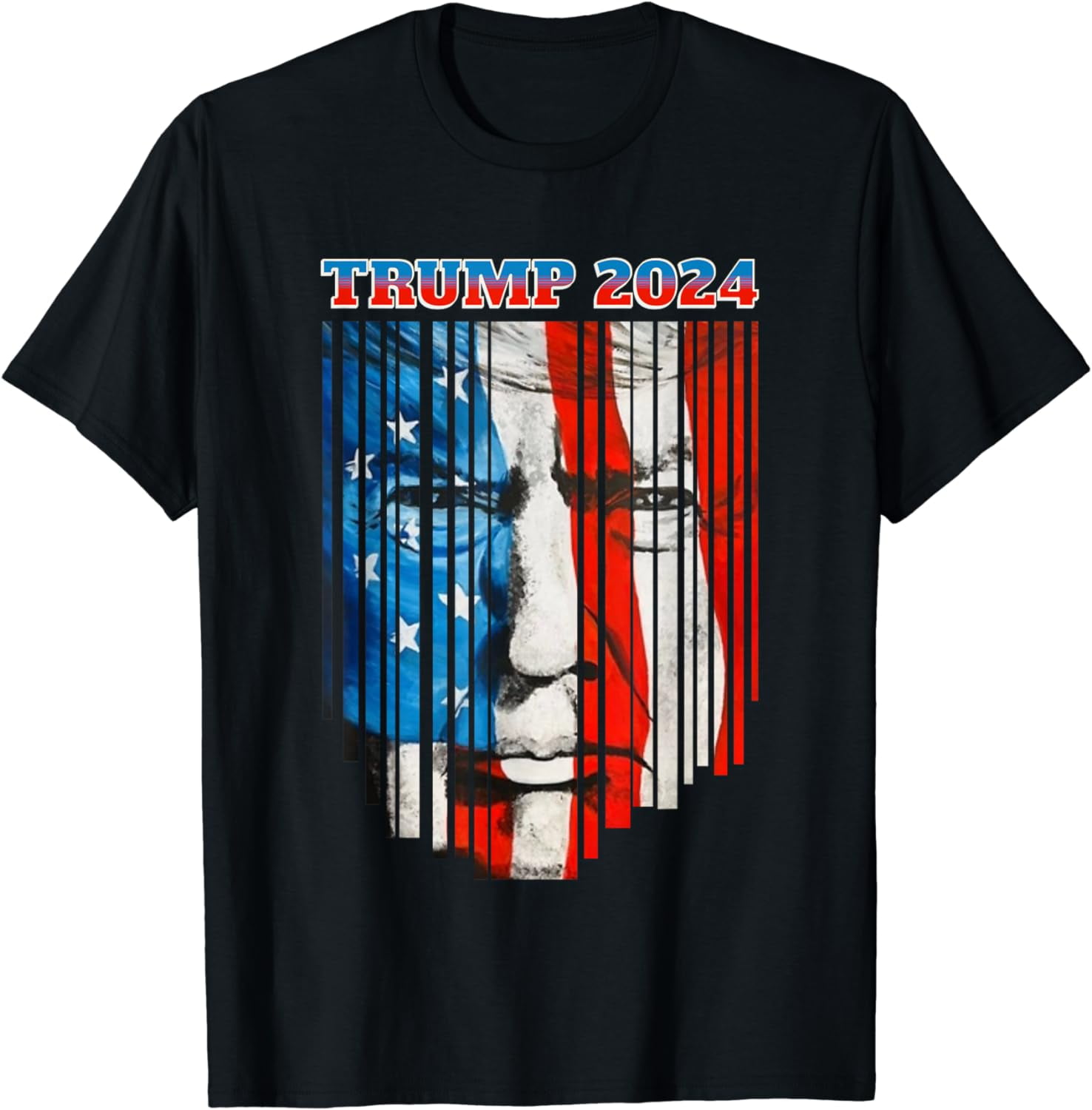 US Flag Face Trump 2024 Vintage Donald Trump 4th of July T-Shirt ...