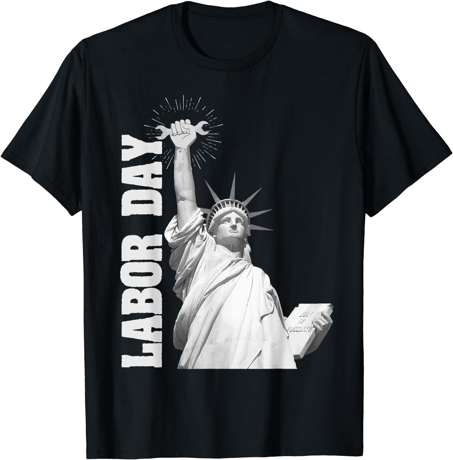 US Flag Happy Labor Day Statue of Liberty Labor Day Top T-Shirt Black ...