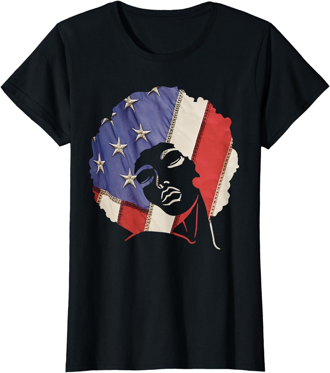 US Flag Melanin Afro 4th Of July African American T-Shirt - Walmart.com