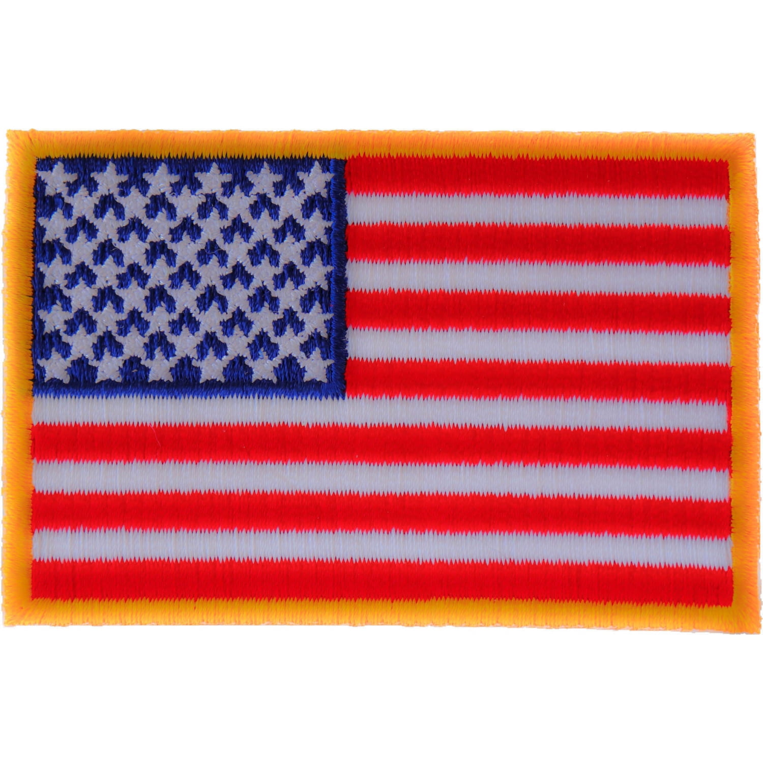 US Flag Patch Small Yellow Border 3 Inch - Walmart.com