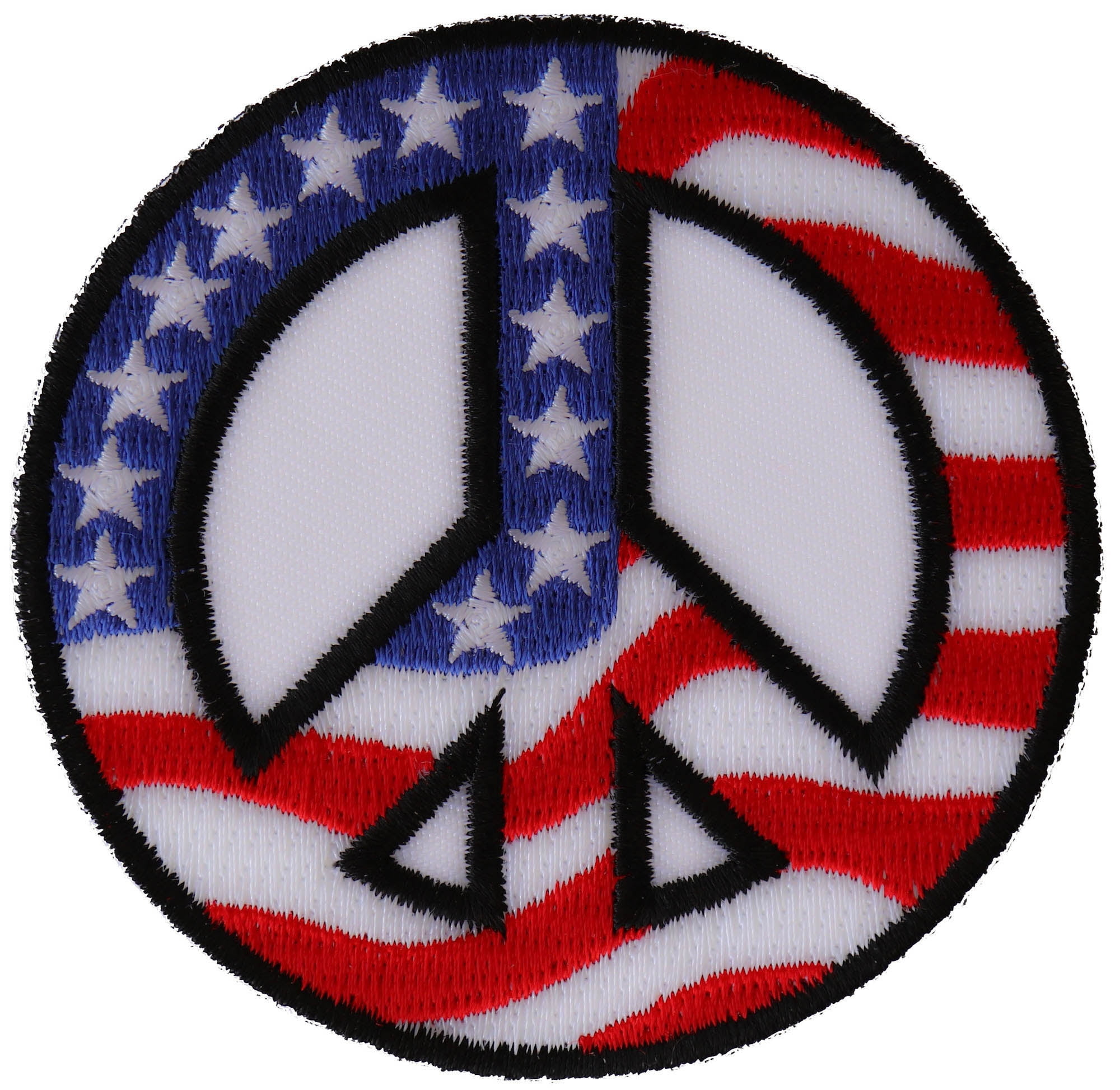 US Flag Peace Sign Novelty Iron on Patch - Walmart.com