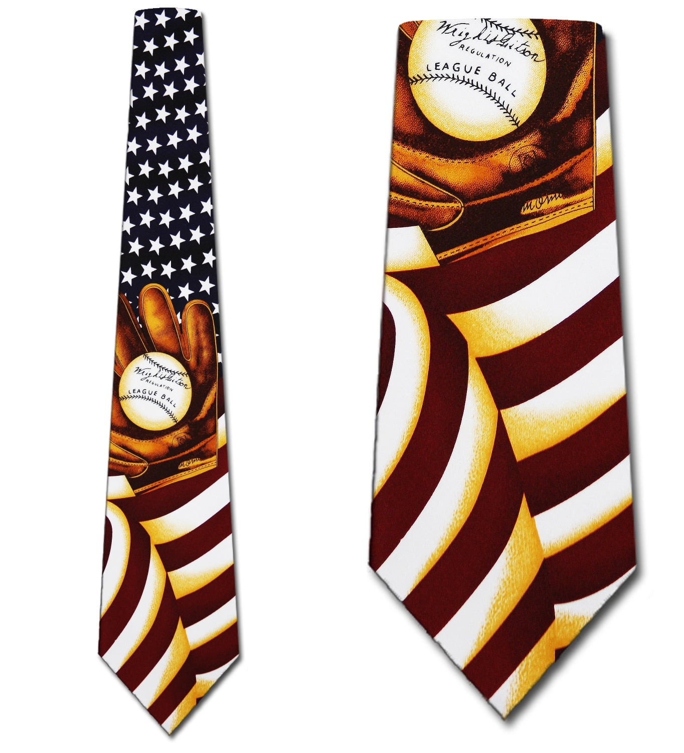 US Flag and baseball Necktie Mens Tie - Walmart.com