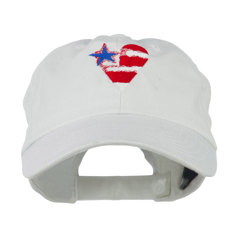 US Flag inside Heart Embroidered Cap - White OSFM - Walmart.com